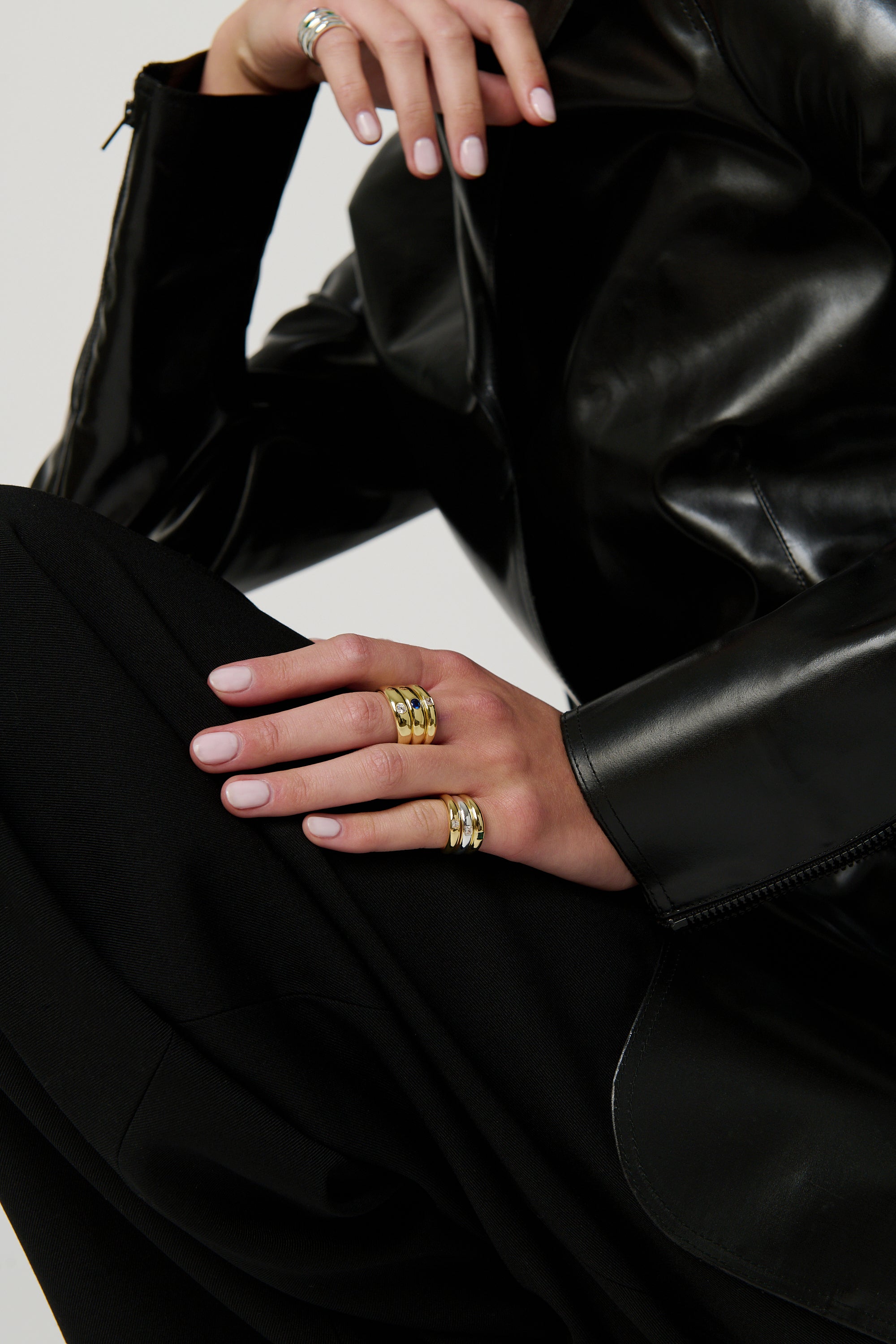 Mini Dome with Round Emerald CZ Pinky Ring – MÉGA
