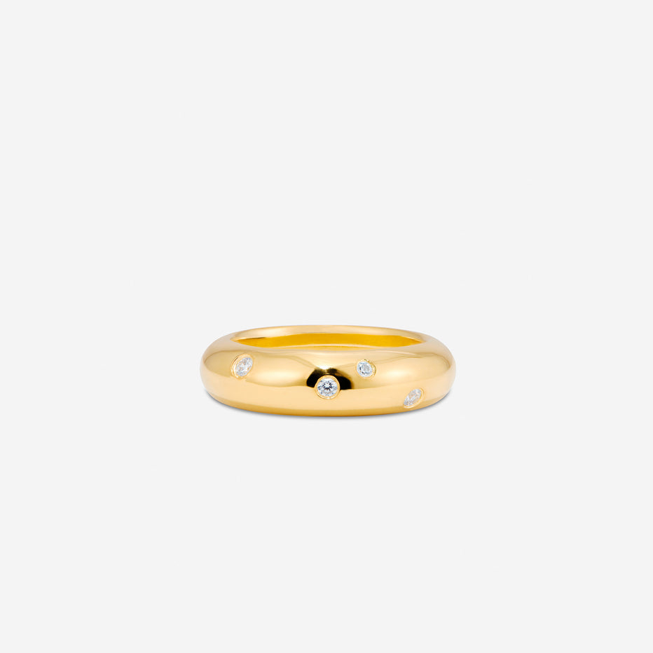 MÉGA Jewelry Donut Sprinkle Ring Stack with CZ Stones