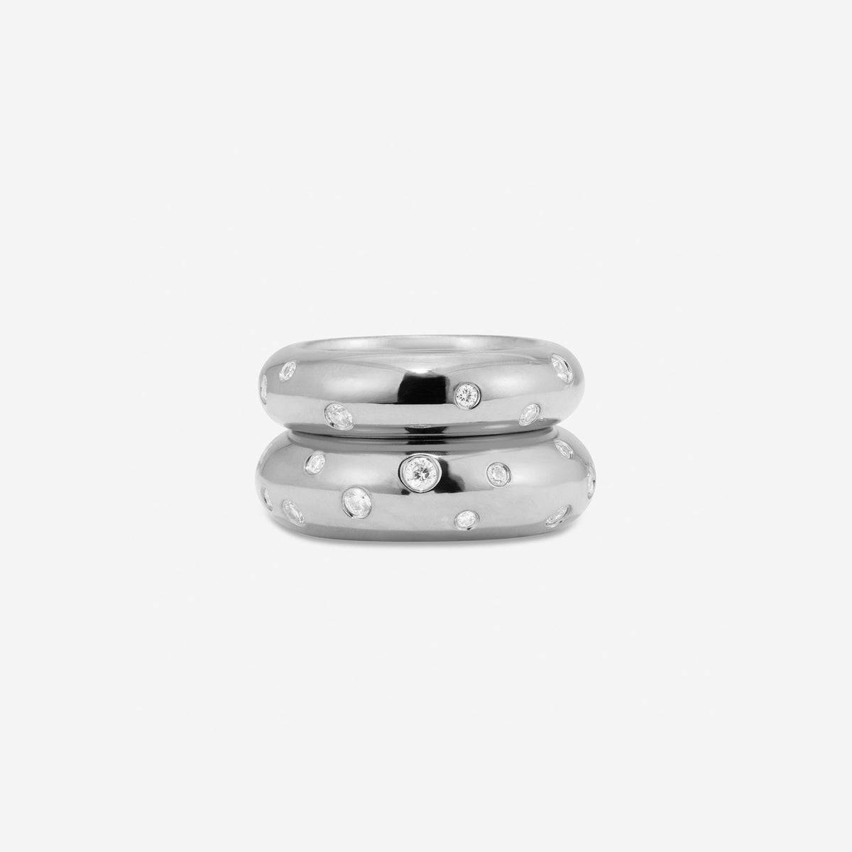 MÉGA Jewelry Donut Sprinkle Ring Stack with CZ Stones